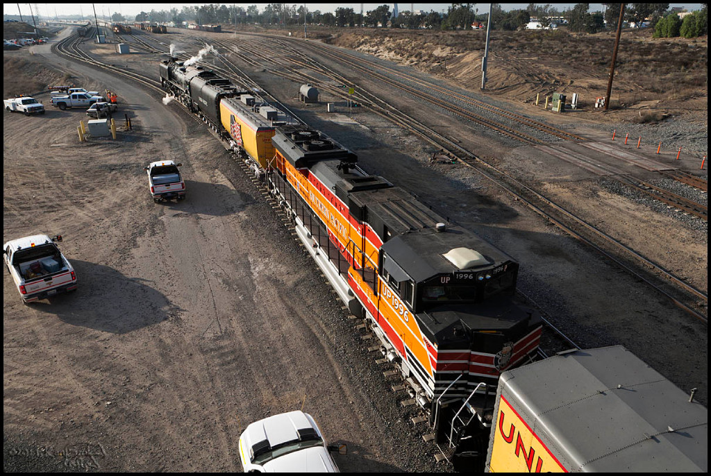 UP 844 and UP 1996 entering West Colton